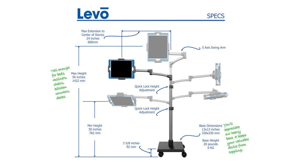 Levo Deluxe Tablet Holder | The Ultimate Tablet Holder | Levo Store UK ...